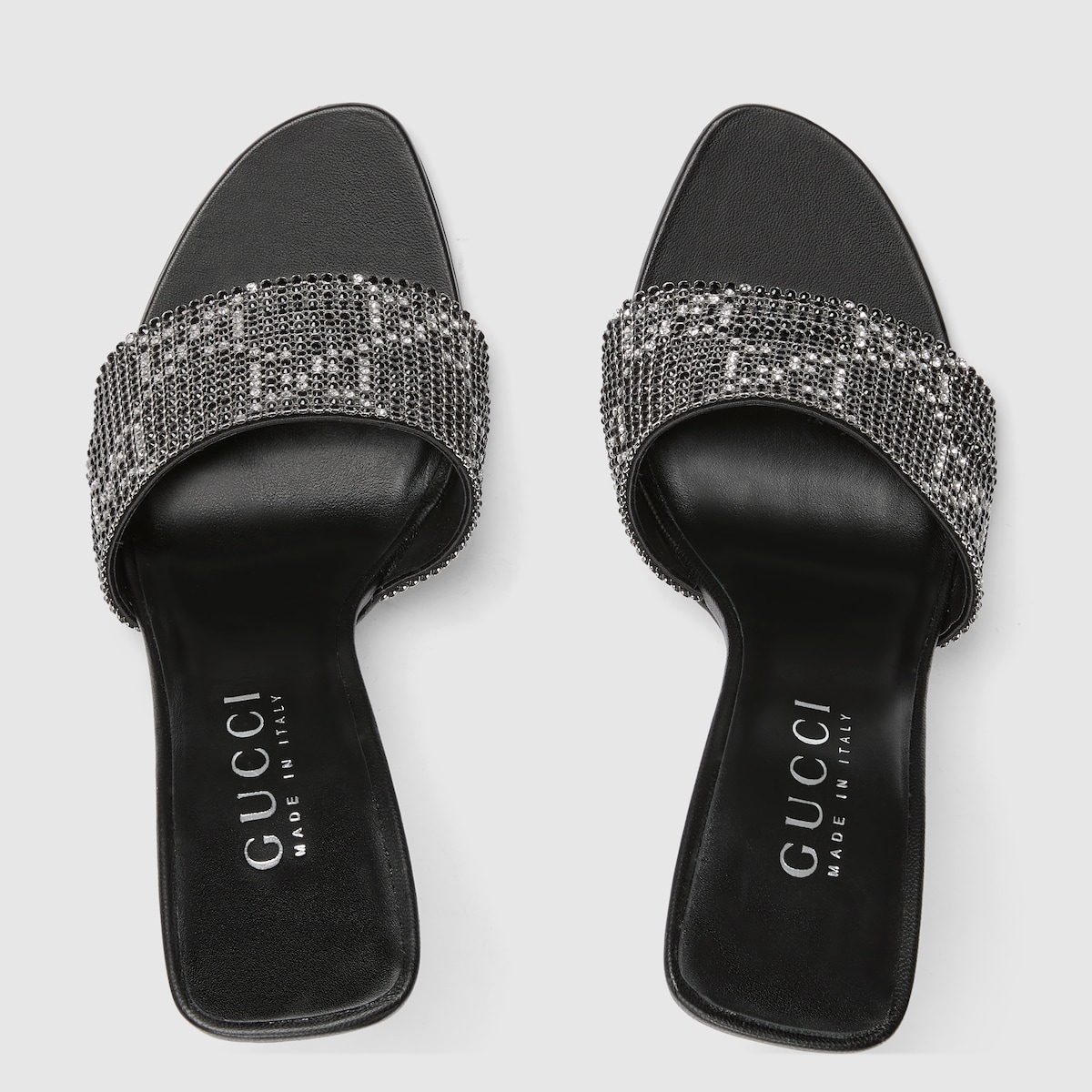 Women's crystal Bombshell slide sandal in black GG crystal | GUCCI® US