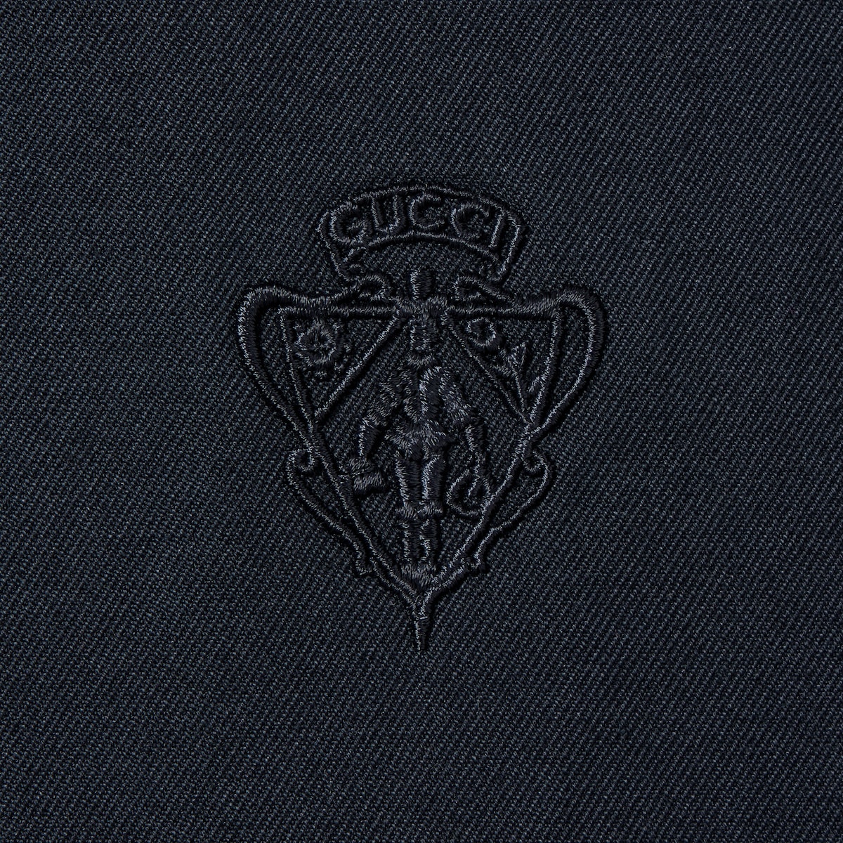 Cotton twill zip jacket with Web in dark blue | GUCCI® SG