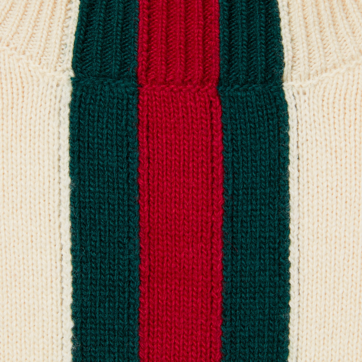 Knit wool sweater with Web intarsia in ivory | GUCCI® UK