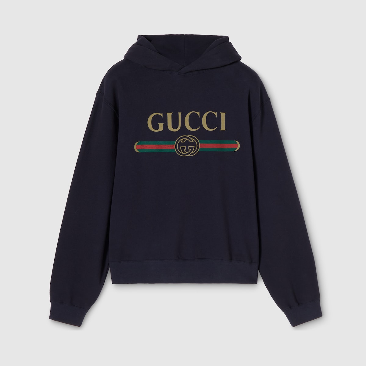 Cashmere blend sweatshirt with print in dark blue | GUCCI® NL