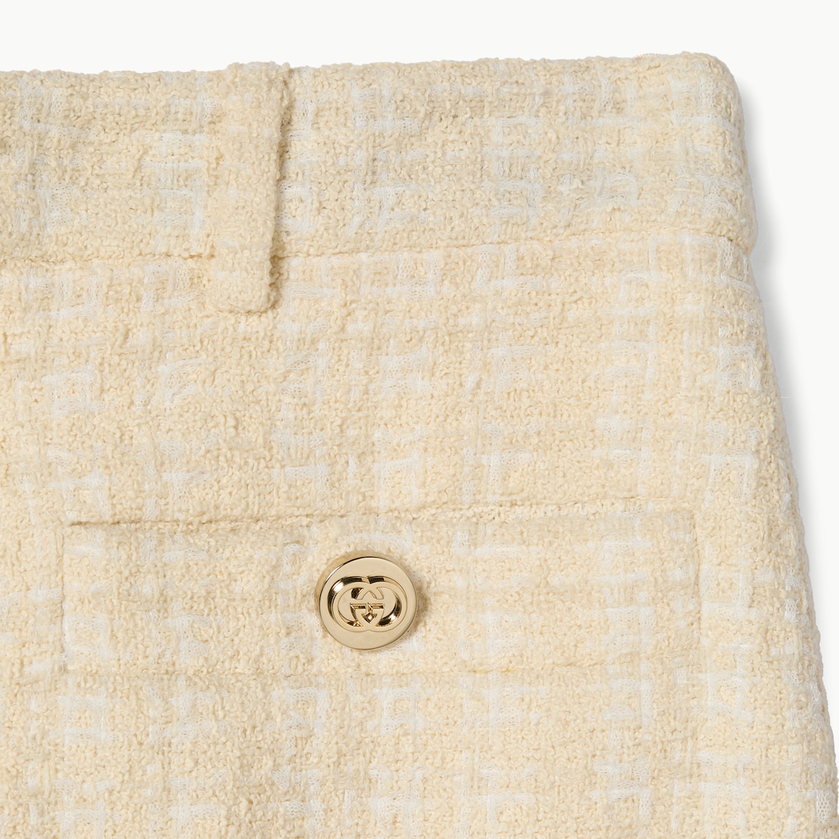 Check cotton tweed trousers in ivory | GUCCI® NZ