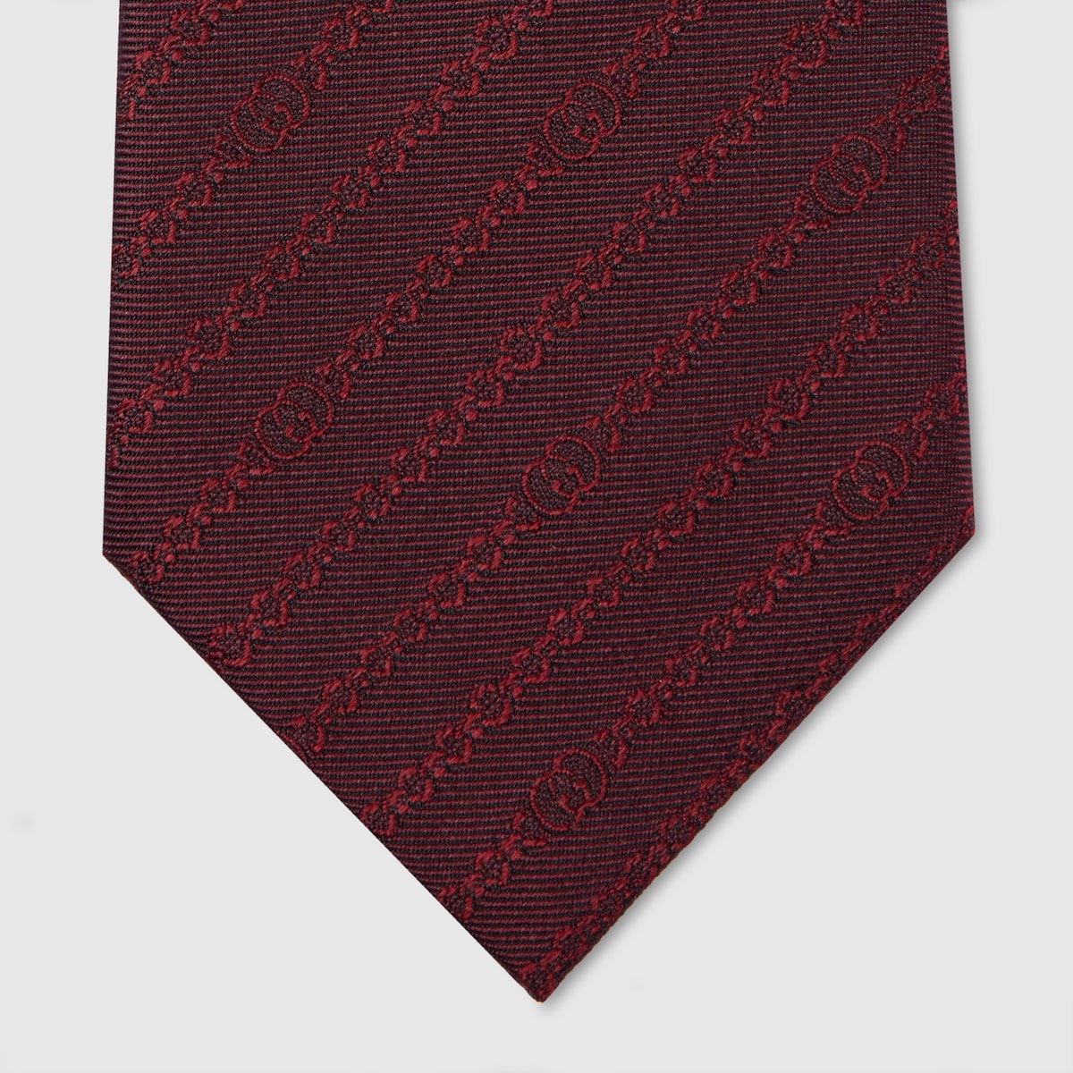 Interlocking G chain silk tie in bordeaux | GUCCI® INT
