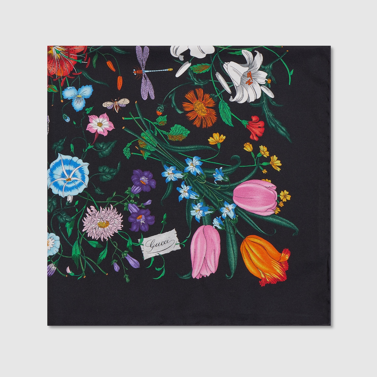 Printed cotton silk pocket square in multicolor | GUCCI® US