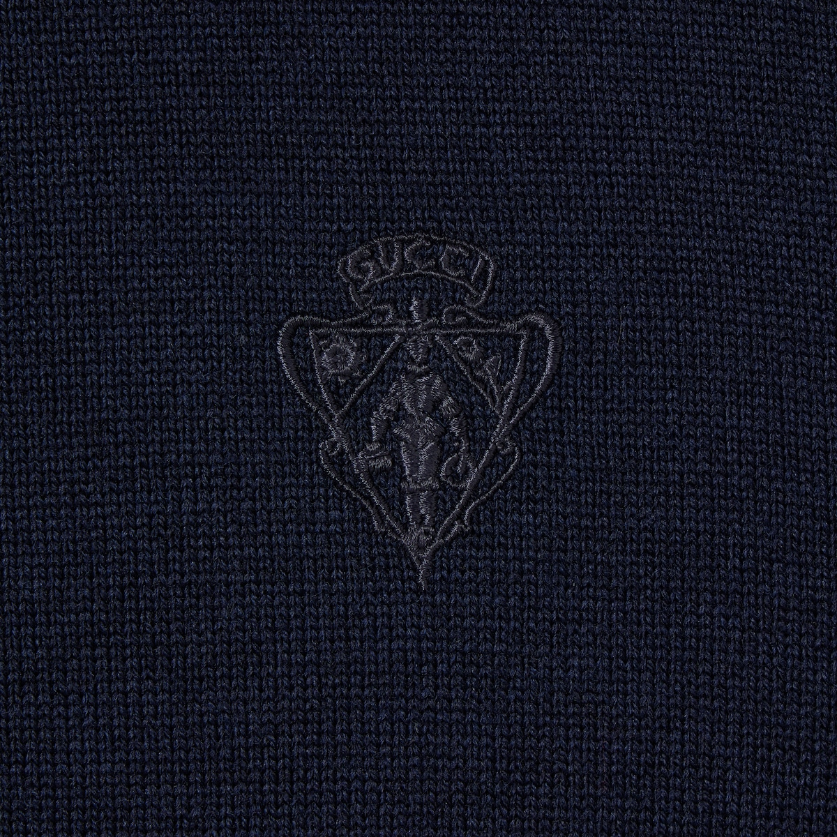 Pullover aus Wollstrick mit Stickerei in dunkelblau | GUCCI® DE