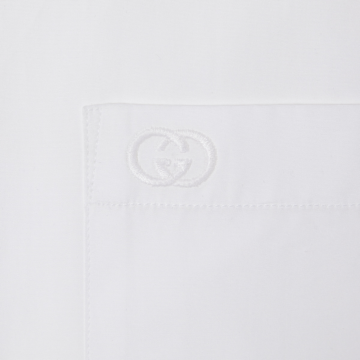 Cotton poplin shirt with embroidery in white | GUCCI® US