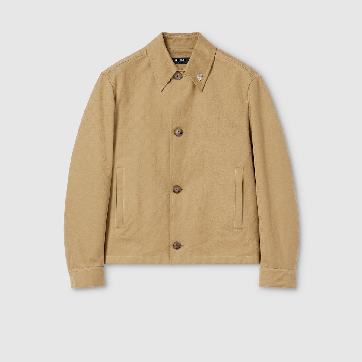 GG cotton gabardine jacket in beige | GUCCI® AE