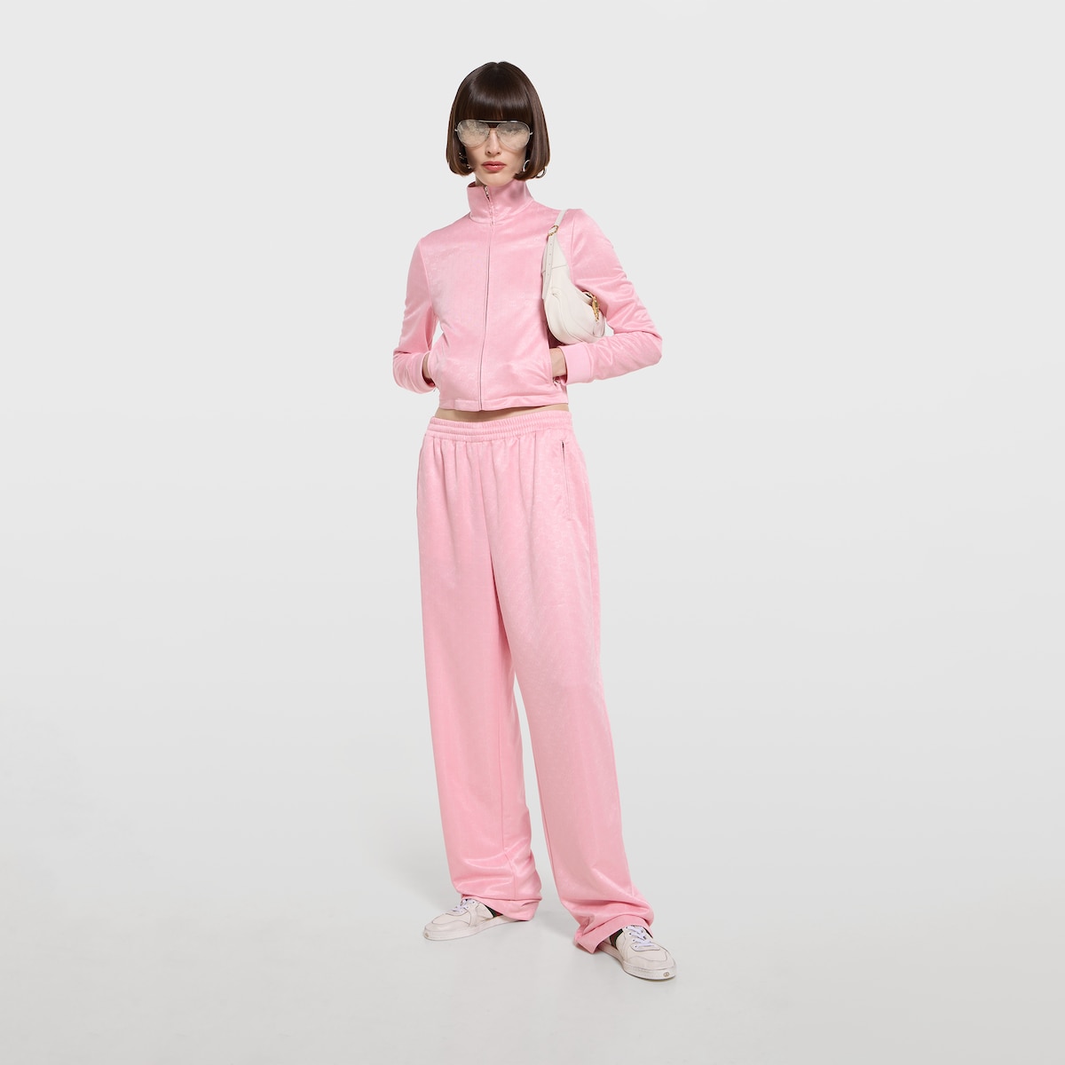 Women's Stretch low-top trainer in white leather | GUCCI® QA