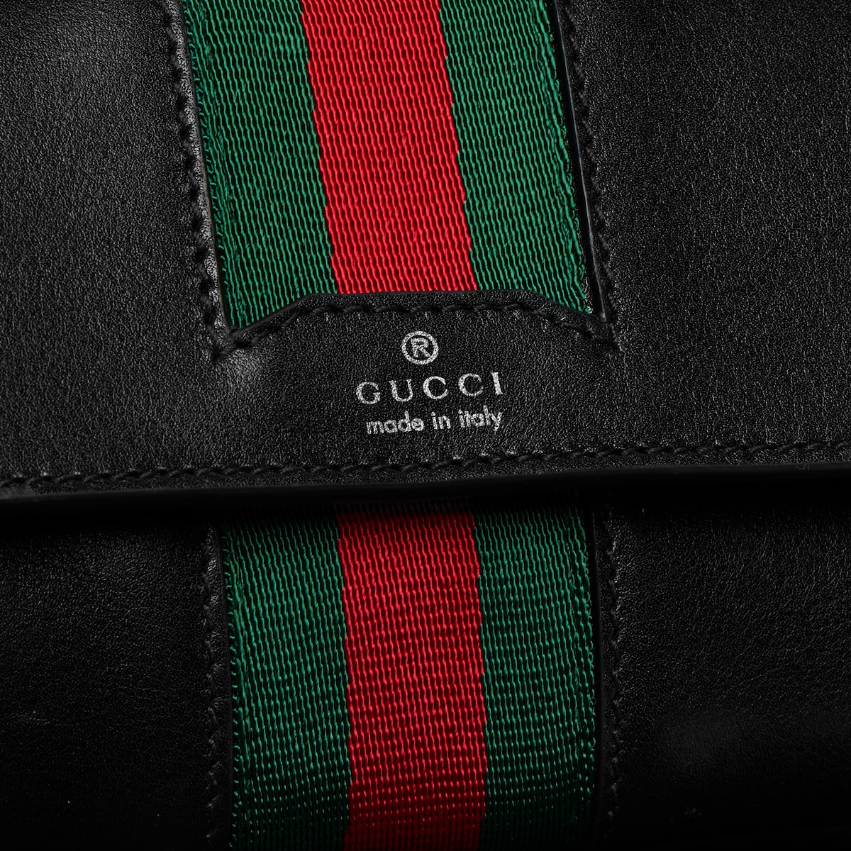 Web Trademark mini bag in black leather | GUCCI® SG