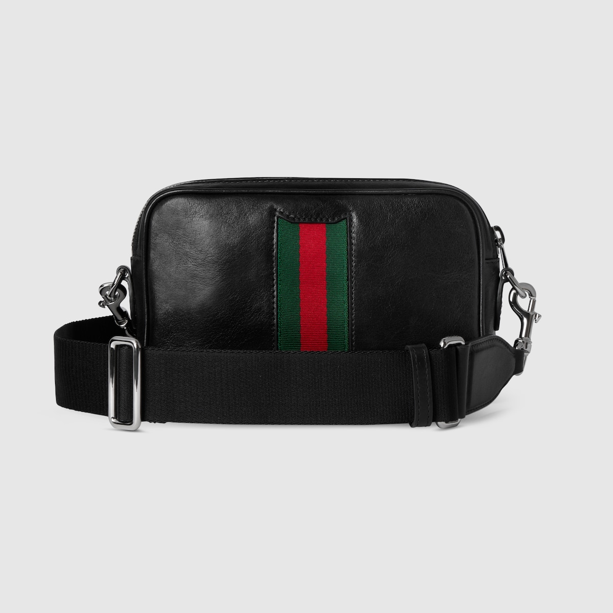 Web Trademark mini bag in black leather | GUCCI® SG