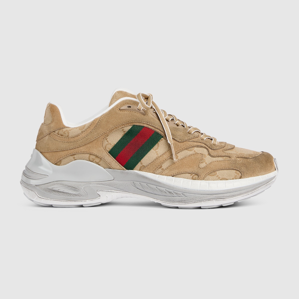 Men's Gucci 2.0 sneaker in brown suede and GG canvas | GUCCI® US
