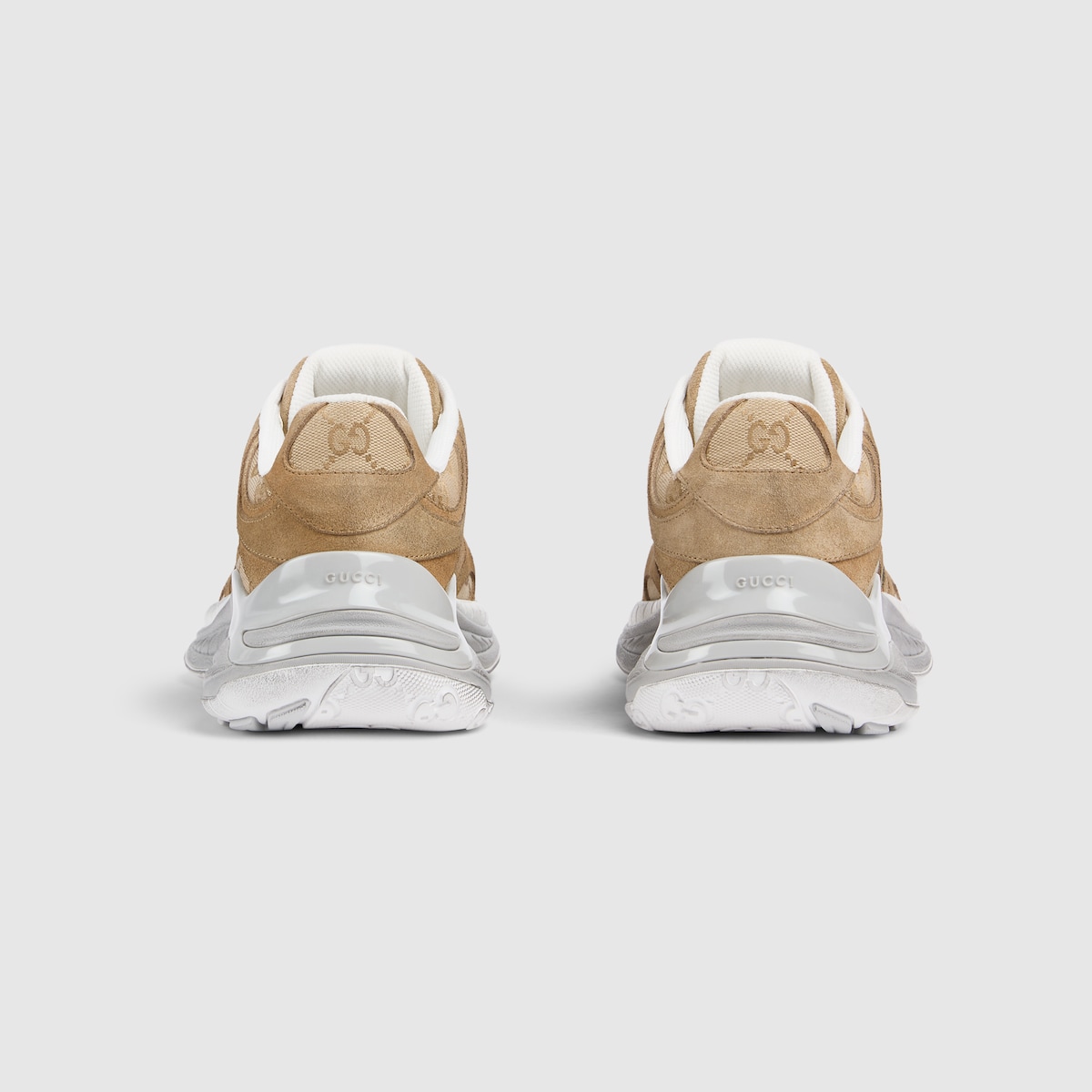 Men's Gucci 2.0 trainers in brown suede and GG canvas | GUCCI® SA