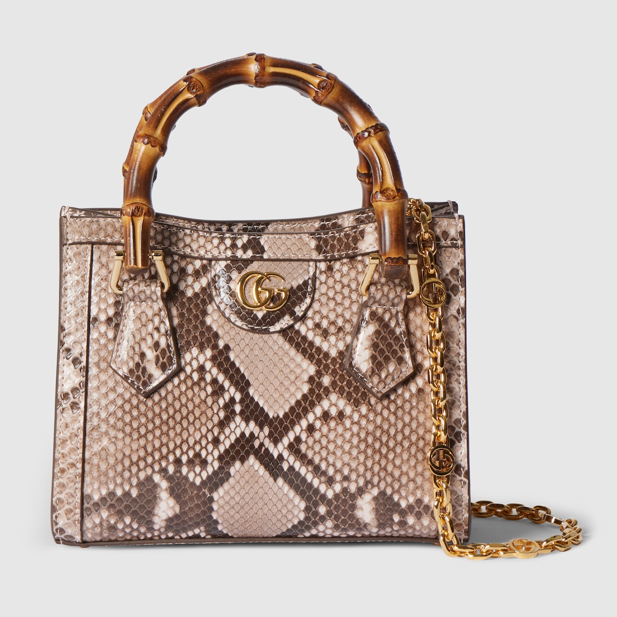 Gucci Diana python small tote bag in pink | GUCCI® ZA