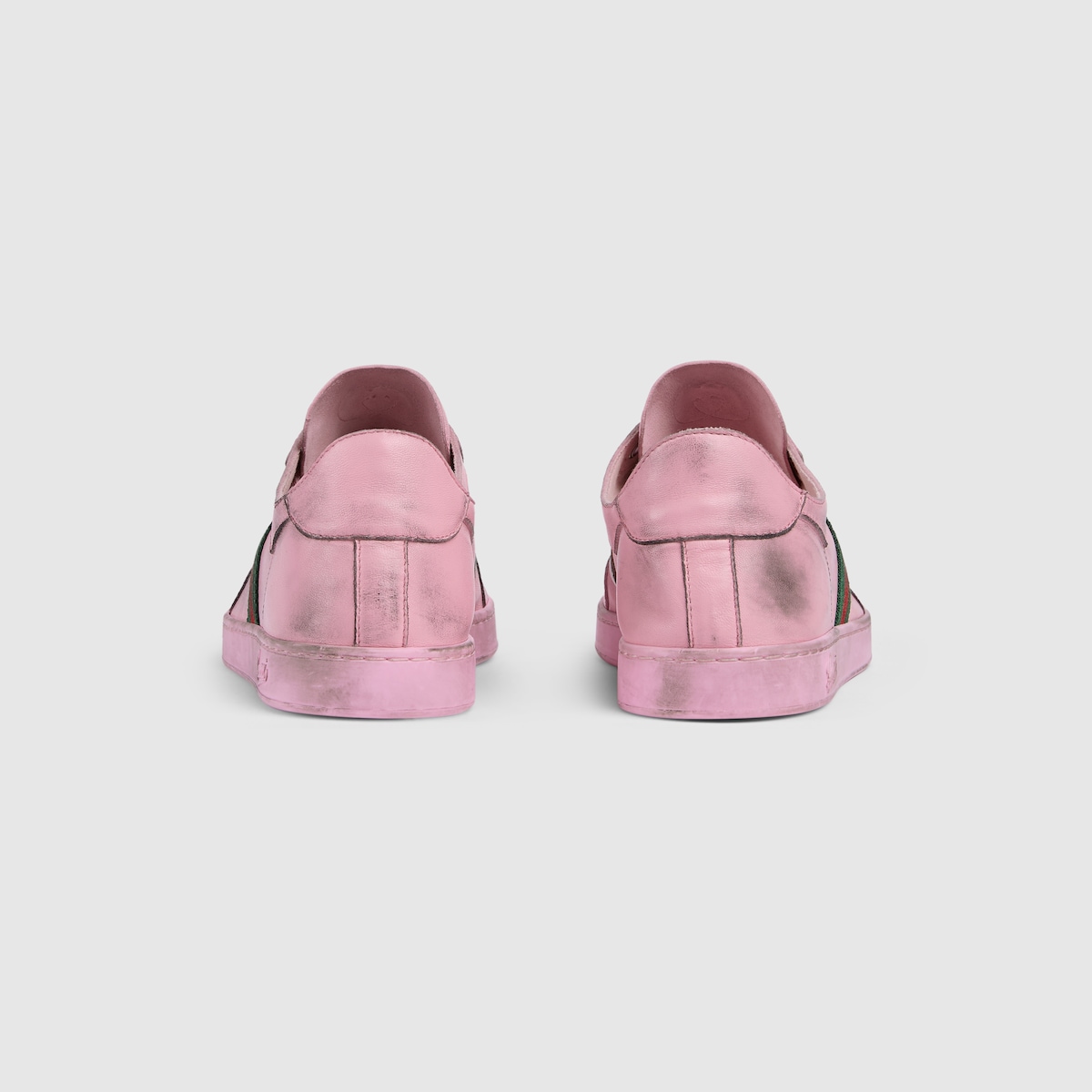 Men's Stretch low-top trainer in pink leather | GUCCI® QA