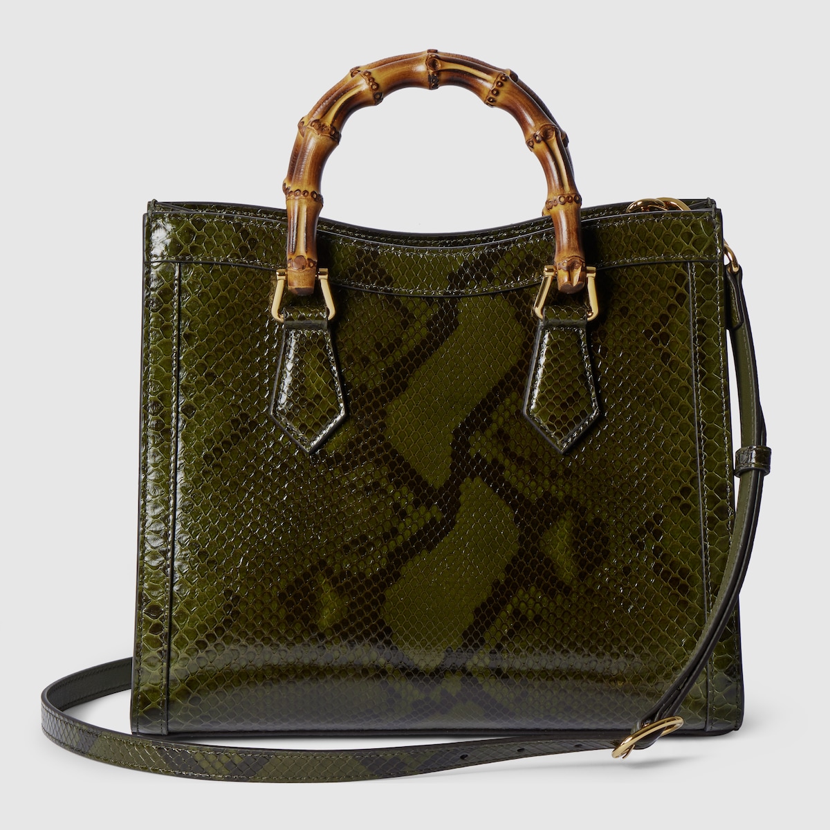 Gucci Diana python medium tote bag in forest green | GUCCI® ZA