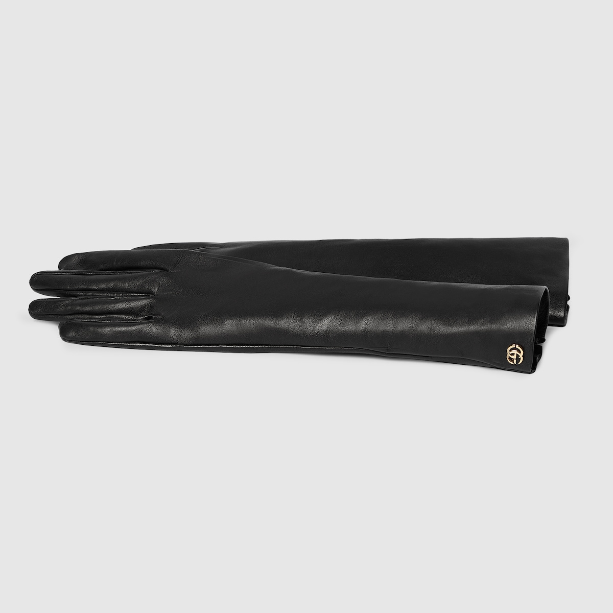 Leather gloves with Double G in black | GUCCI® BE