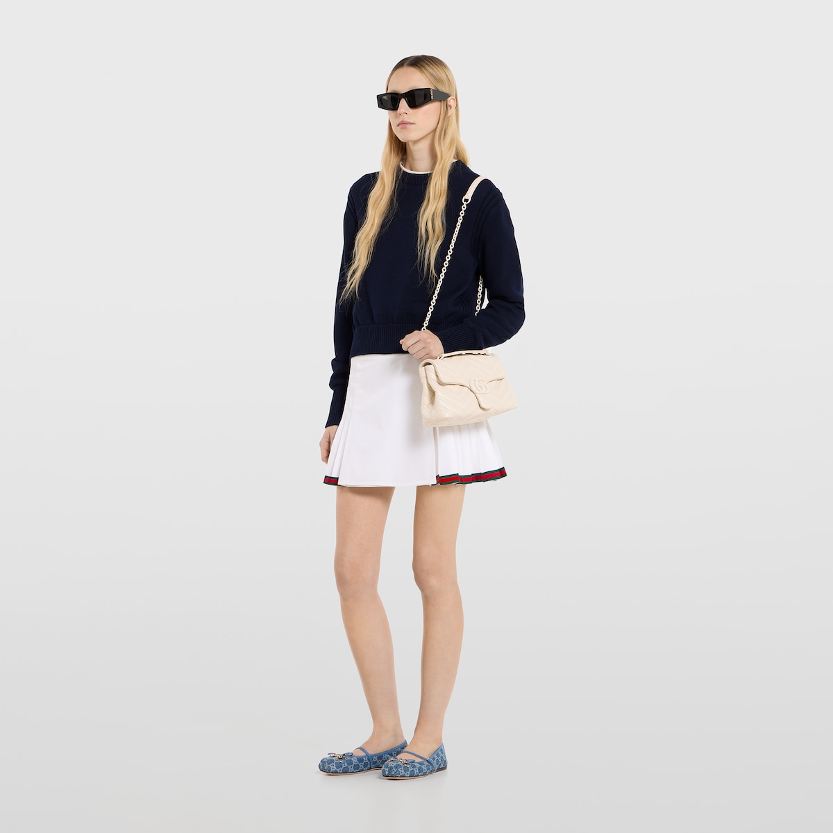 GG Marmont small shoulder bag in ivory leather | GUCCI® US