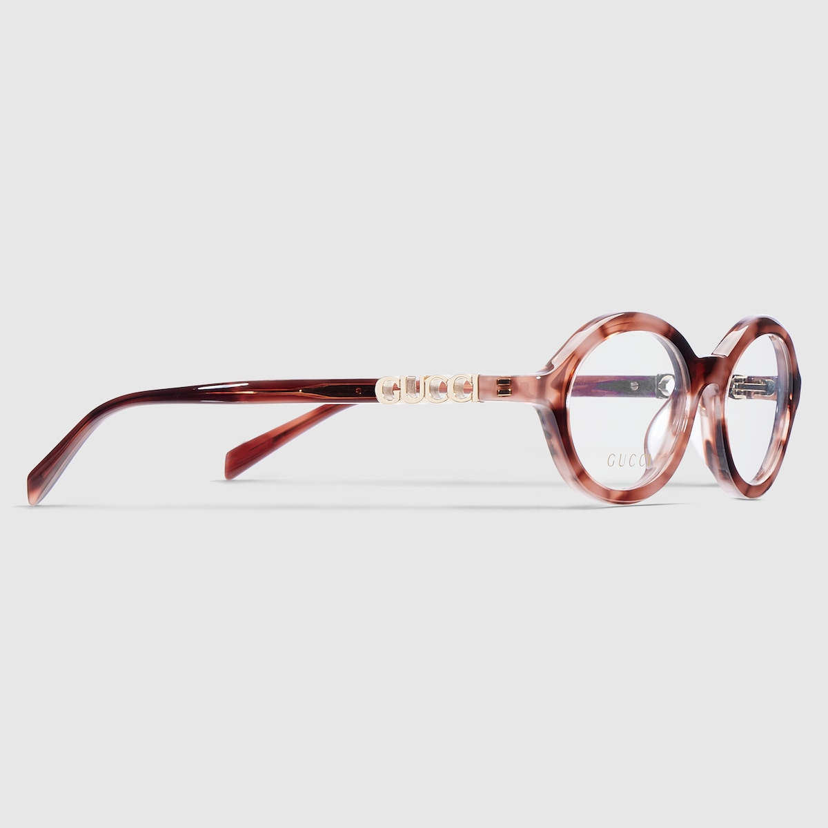 Oval optical frame in brown and pink | GUCCI® US