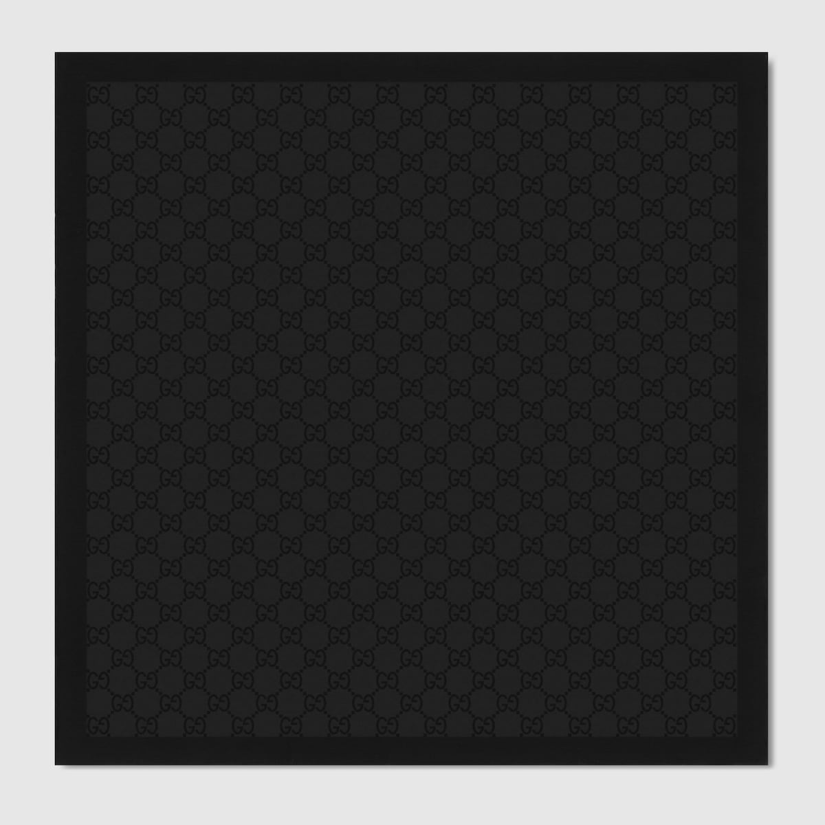 GG silk cotton pocket square in black | GUCCI® ZA