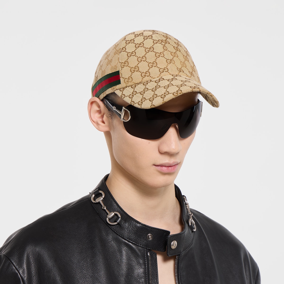 GG baseball hat with Web in sand and dark brown | GUCCI® CH
