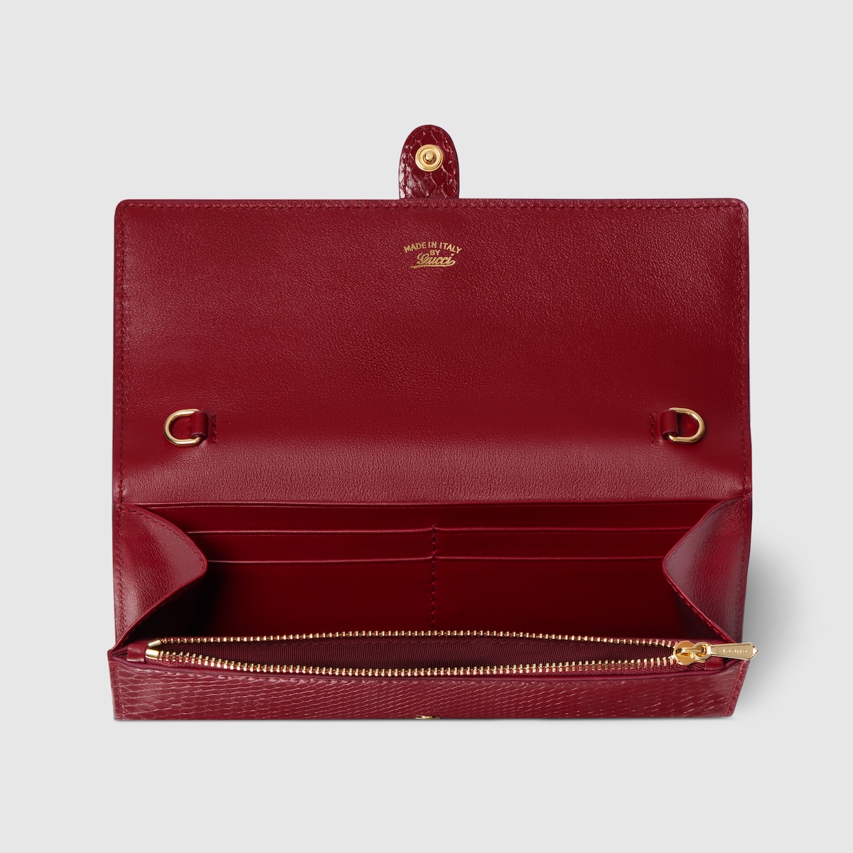Gucci Jackie python wallet on chain in dark red | GUCCI® BE