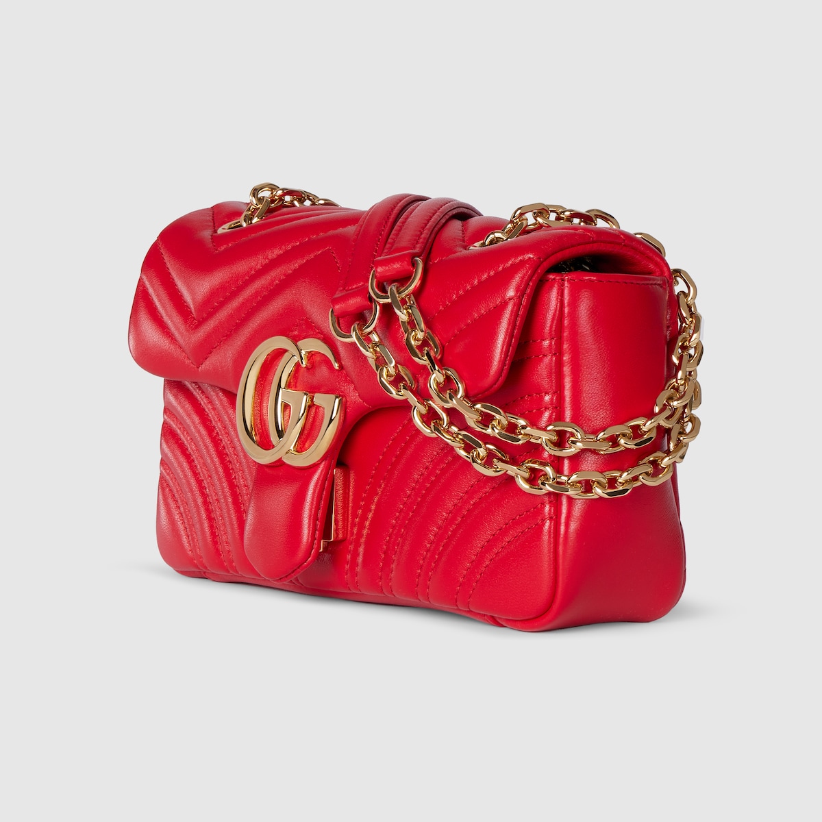 GG Marmont small shoulder bag in bright red leather | GUCCI® AU