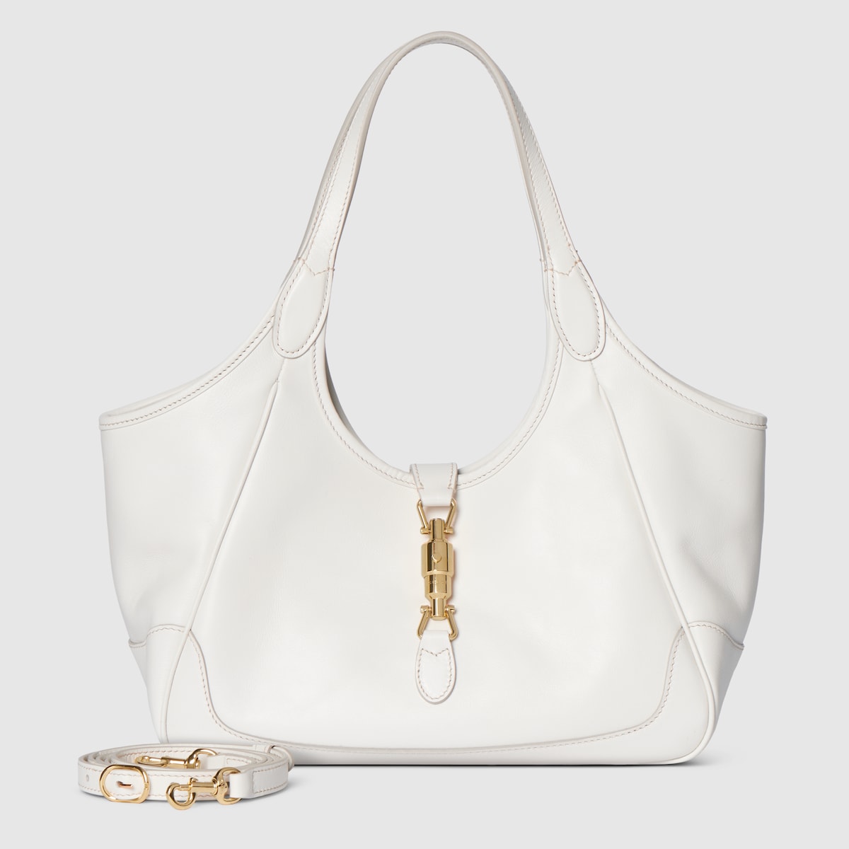 Gucci Mercato small tote bag in white leather | GUCCI® CH
