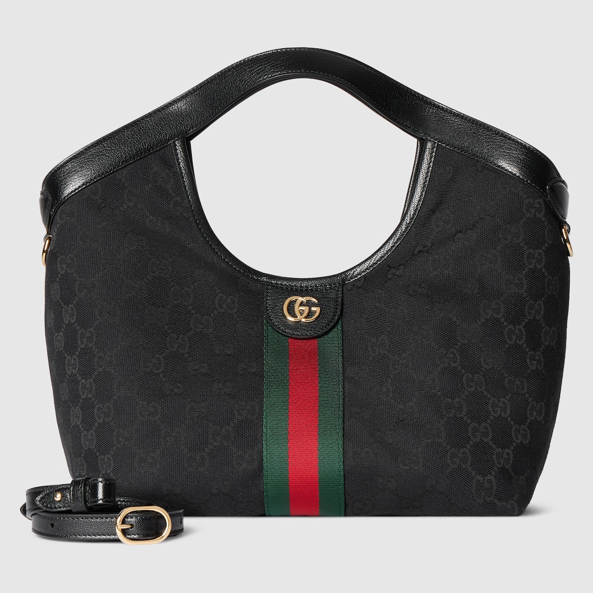 Gucci Giglio small tote bag in black GG canvas | GUCCI® CH