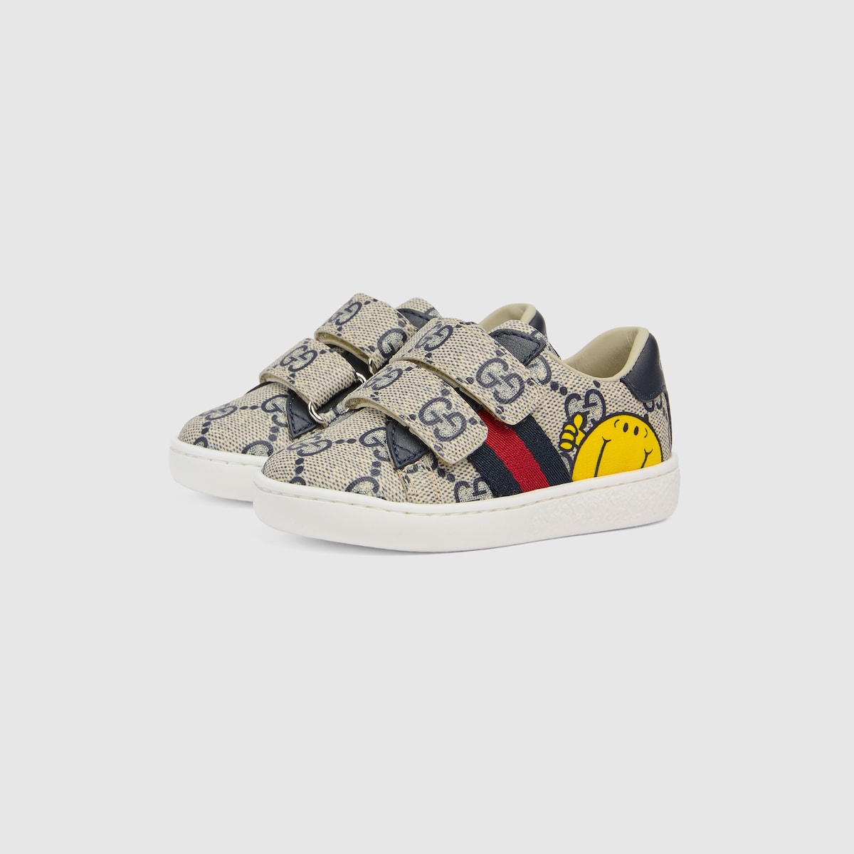 Toddler Gucci Ace trainers in beige and blue GG Supreme | GUCCI® UK