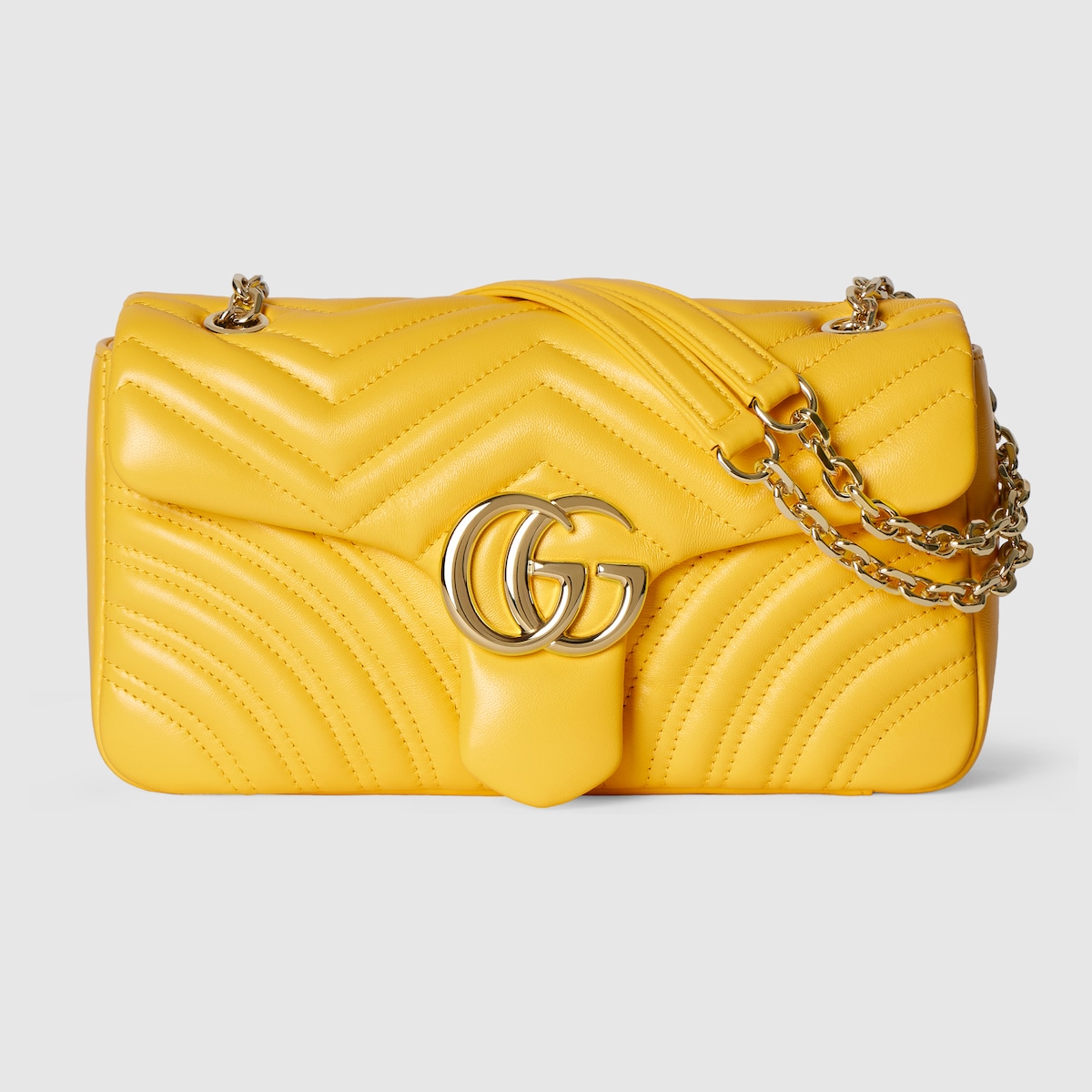 GG Marmont medium shoulder bag in yellow leather | GUCCI® IE