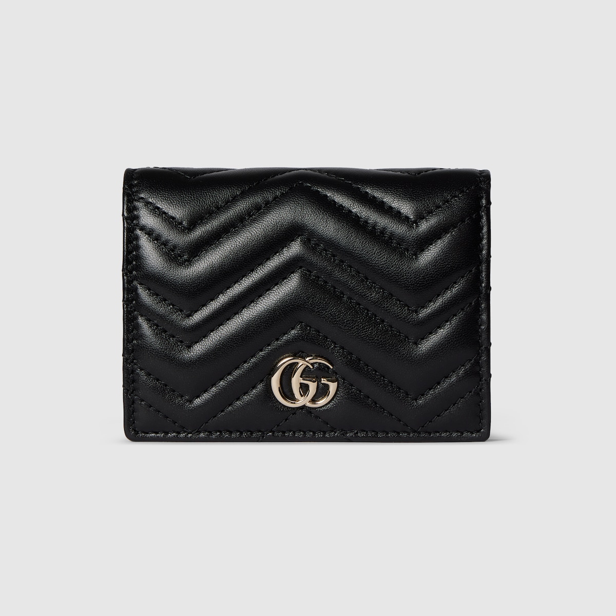 GG Marmont card case wallet in black leather | GUCCI® INT