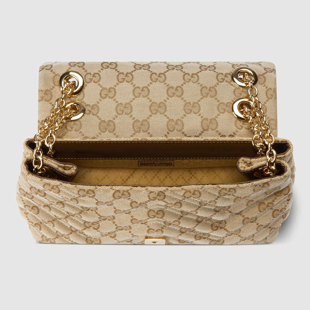 GG Marmont small shoulder bag in sand and brown GG canvas | GUCCI® NO