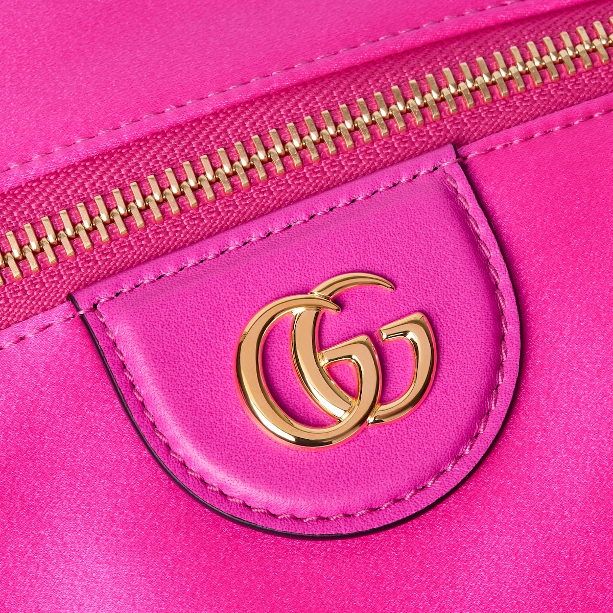 Gucci Vanity medium top handle bag in fuchsia silk satin | GUCCI® US