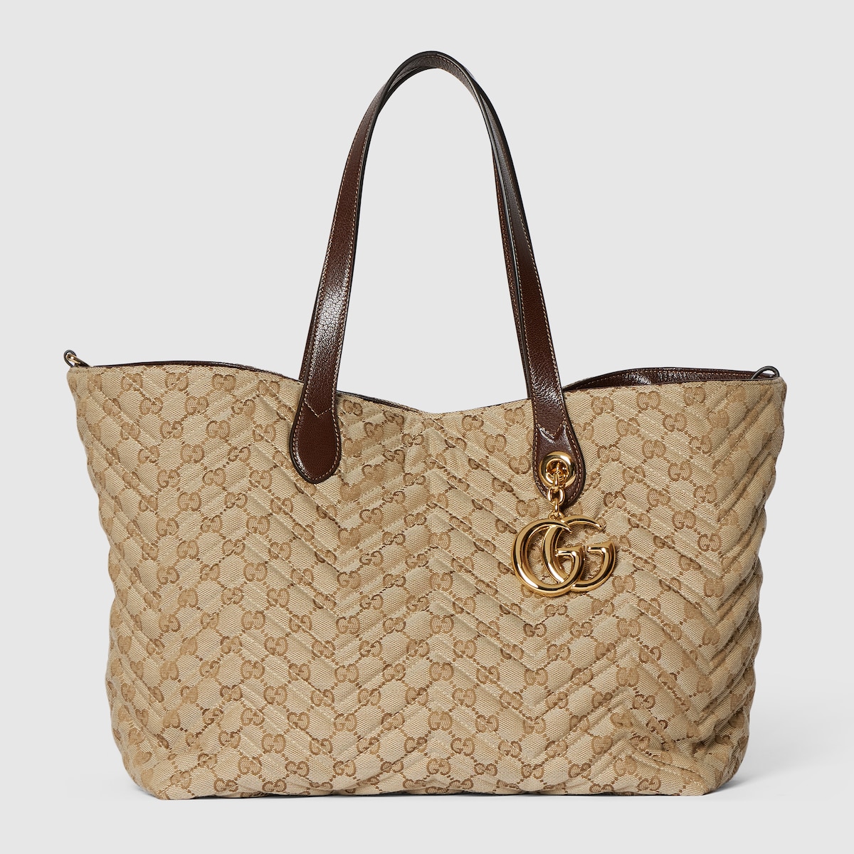GG Marmont large tote bag in sand and brown GG canvas | GUCCI® CH