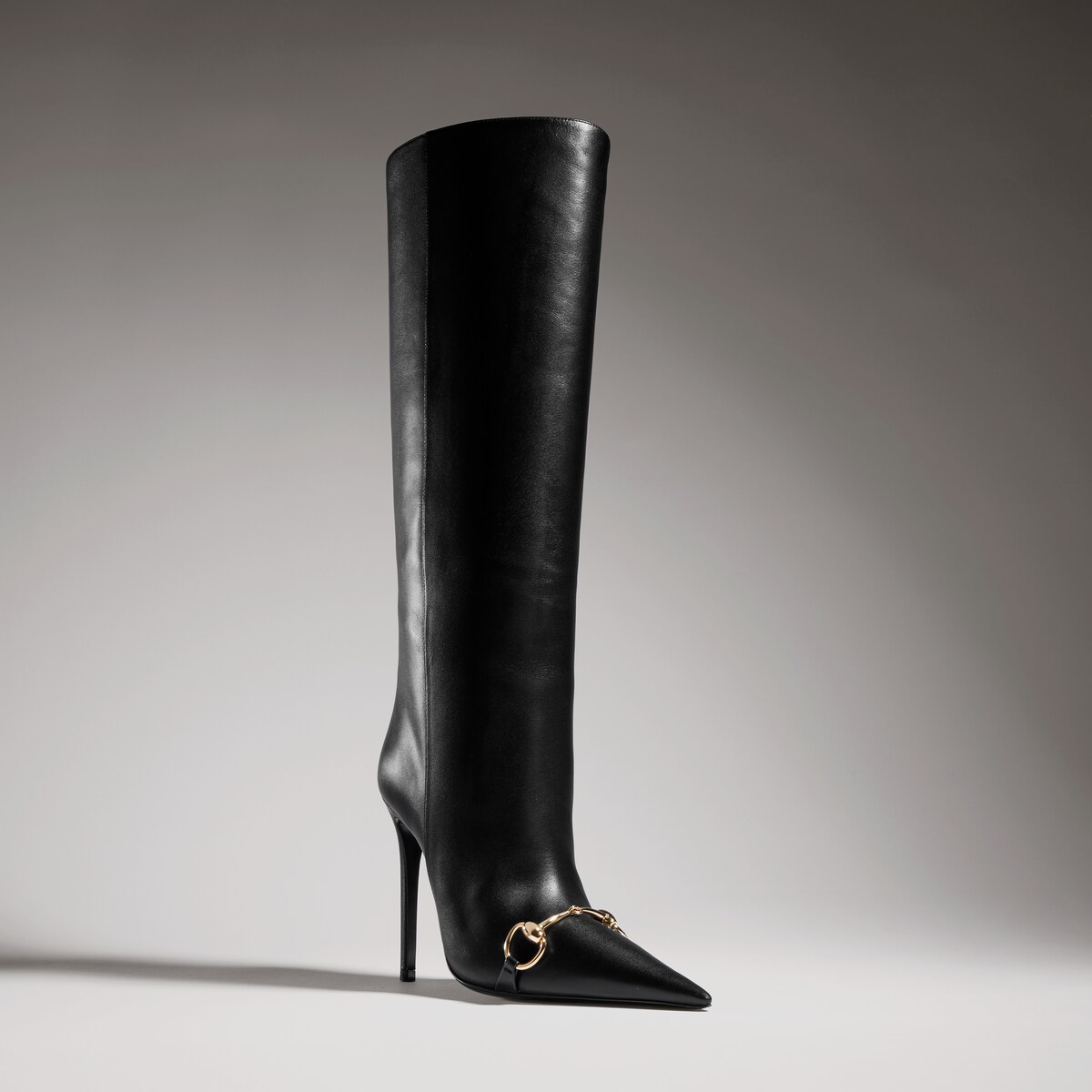 Women's Donna slip-on boot in black leather | GUCCI® US