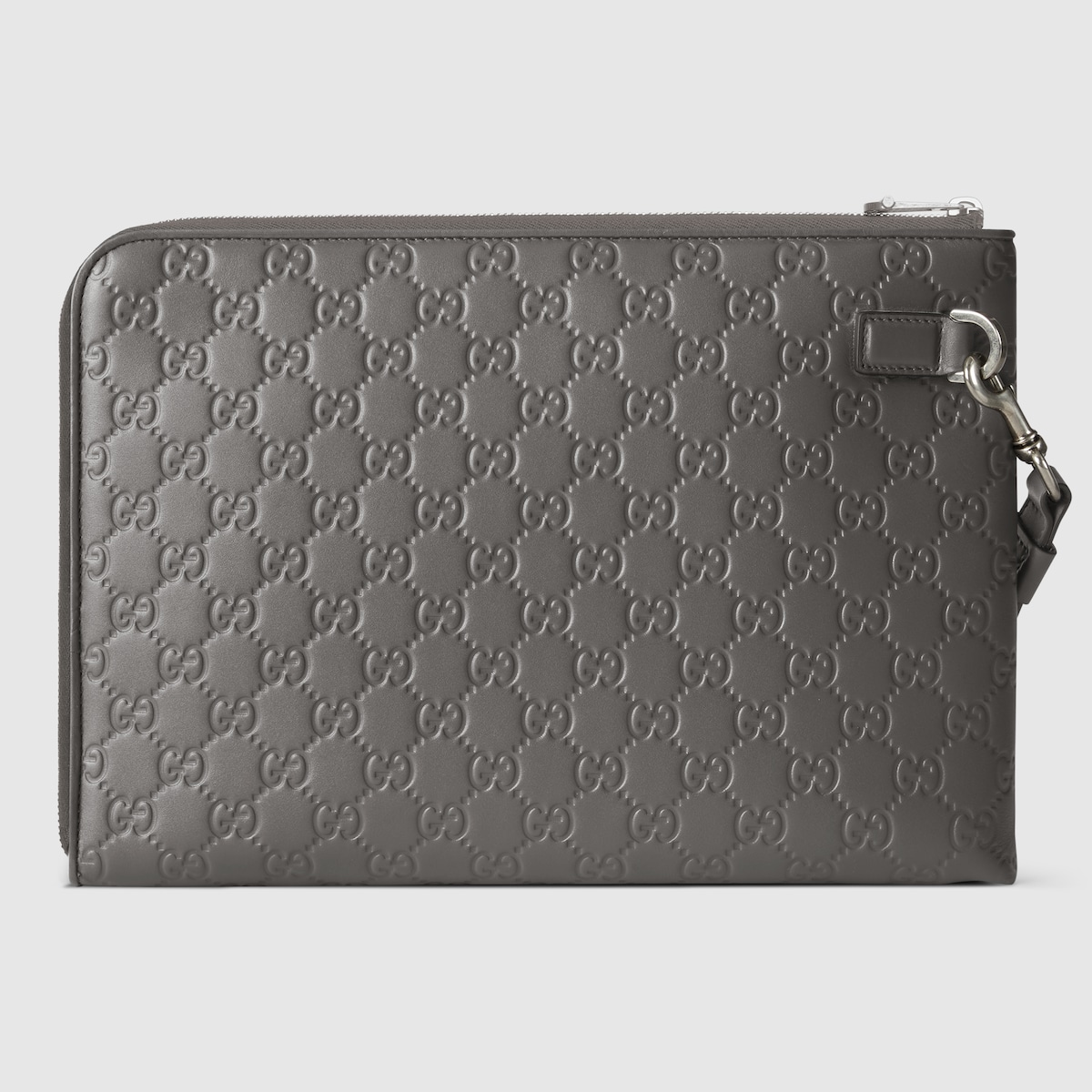 GG Emblem medium pouch in grey GG Supreme | GUCCI® NL