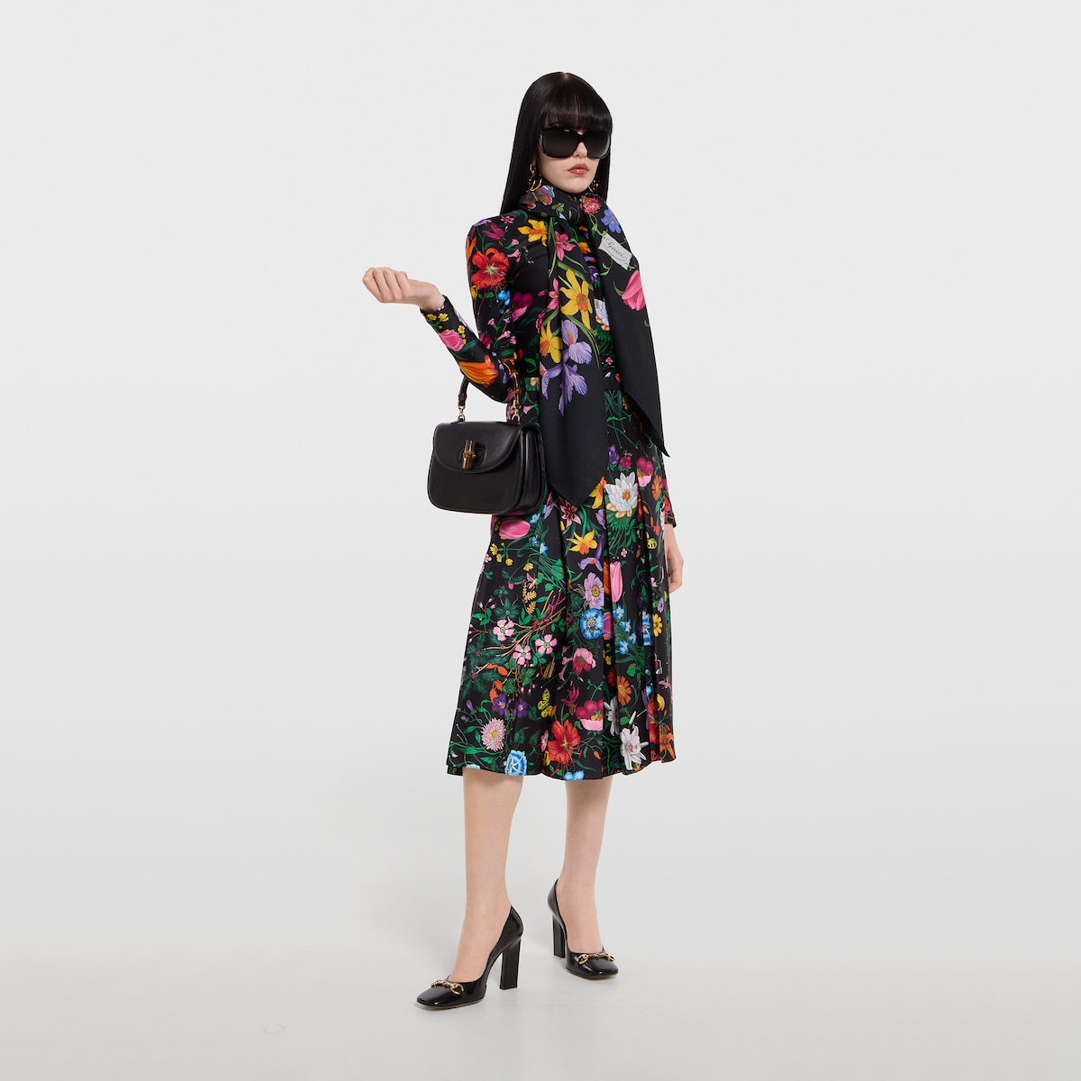 Printed silk wool shawl in multicolor | GUCCI® US