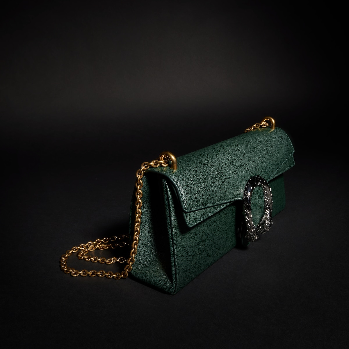 Dionysus medium shoulder bag in green leather | GUCCI® CA