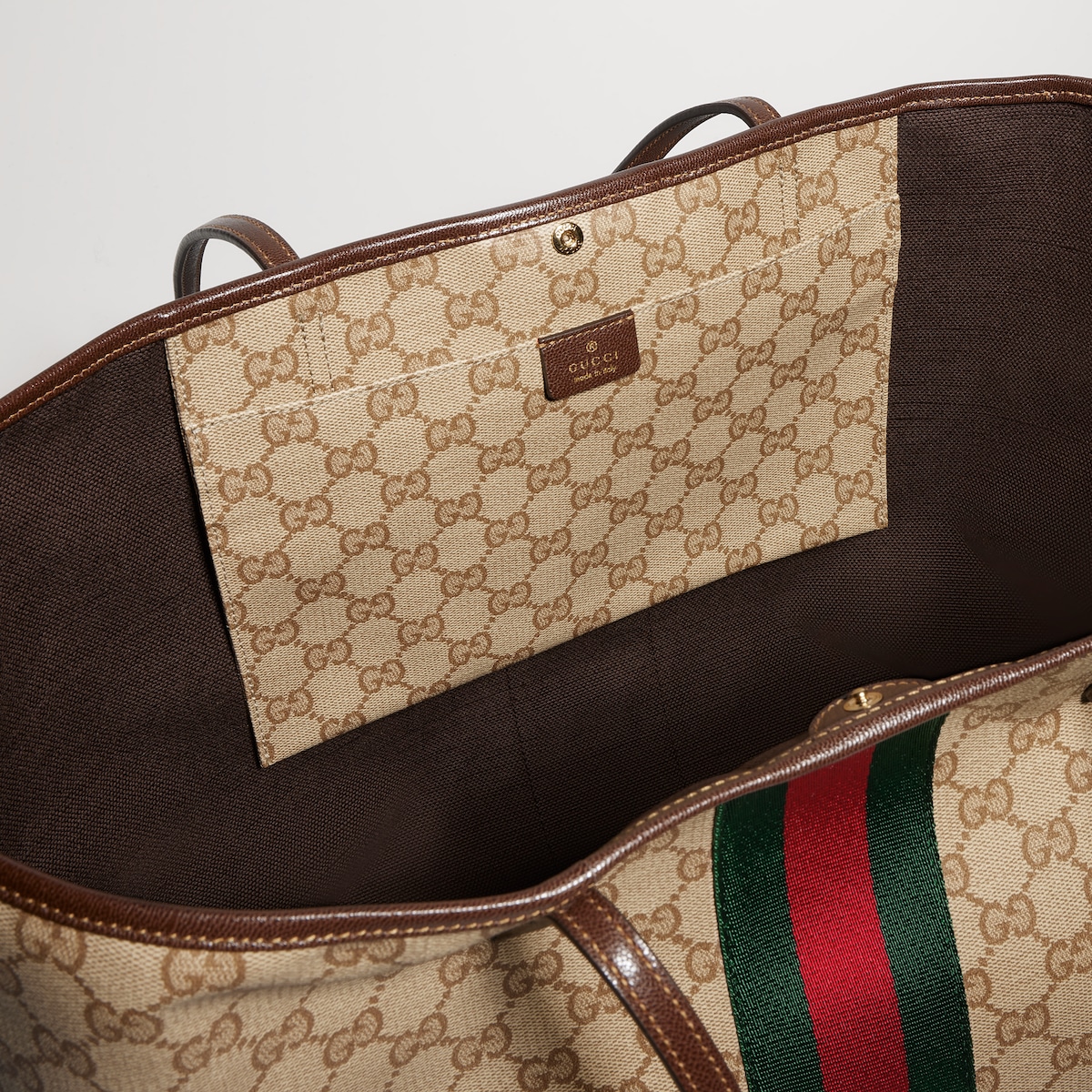 Gucci Tribeca large tote bag in sand and brown GG canvas | GUCCI® US