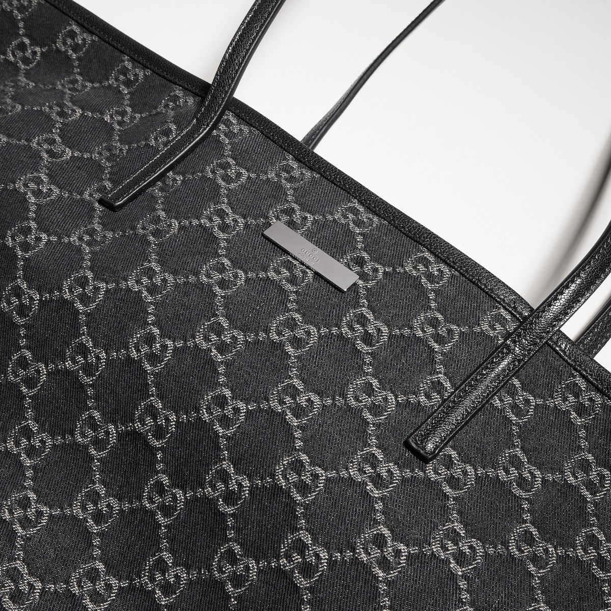 Gucci Tribeca large tote bag in black GG denim | GUCCI® GR