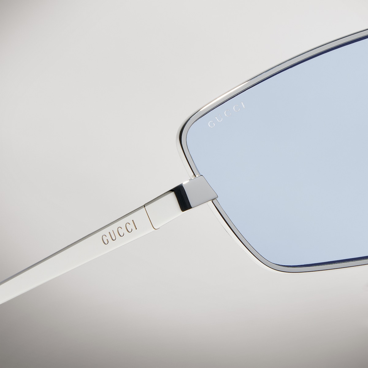 Rectangular frame sunglasses in silver-toned | GUCCI® US