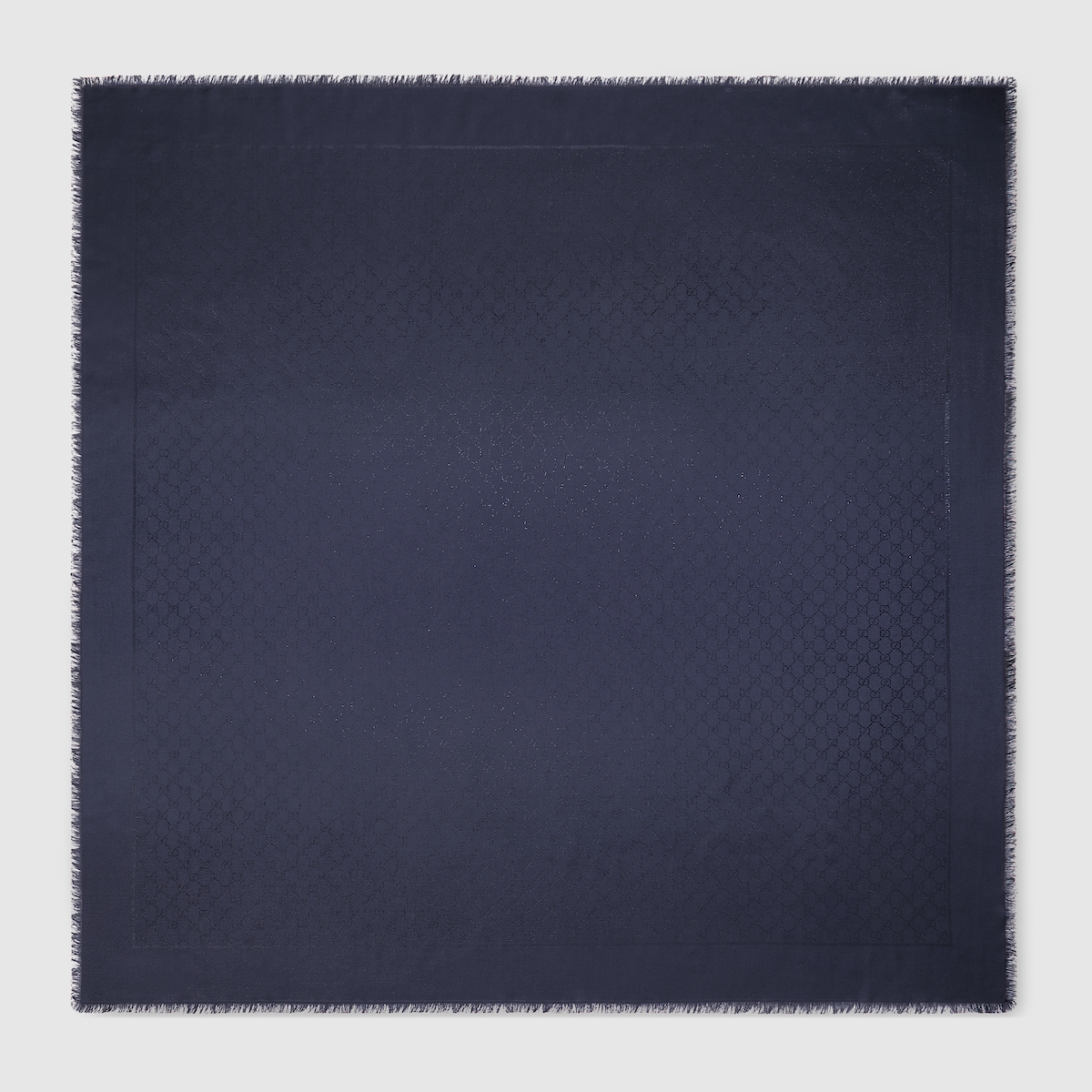 GG silk wool lamé shawl in dark blue | GUCCI® SG