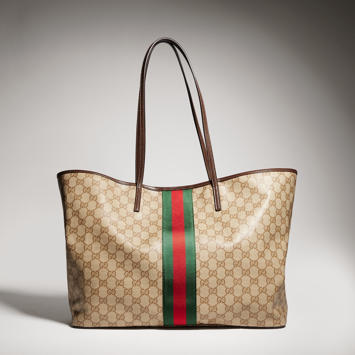 Gucci Tribeca large tote bag in sand and brown GG canvas | GUCCI® SA