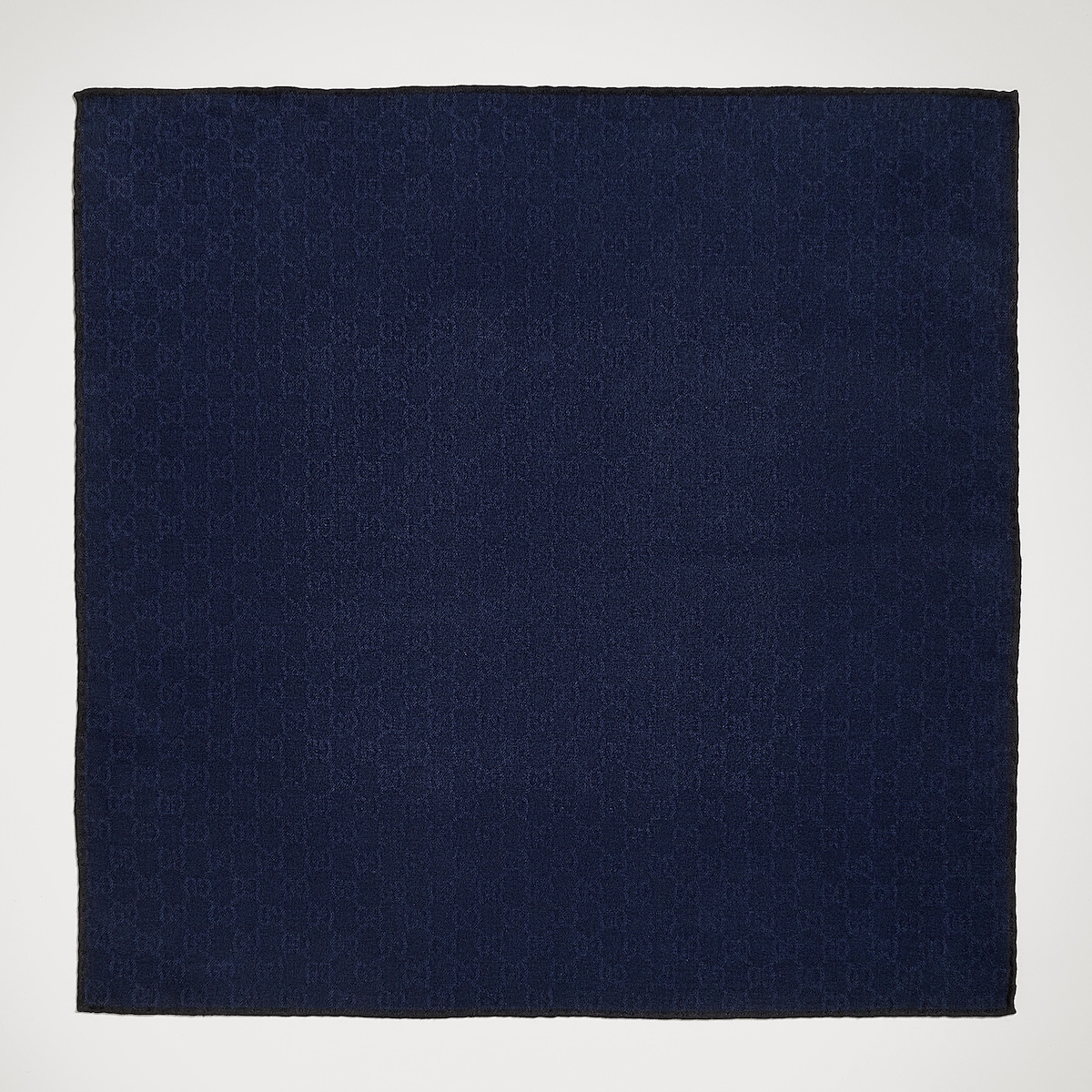 GG wool silk jacquard pocket square in dark blue | GUCCI® US