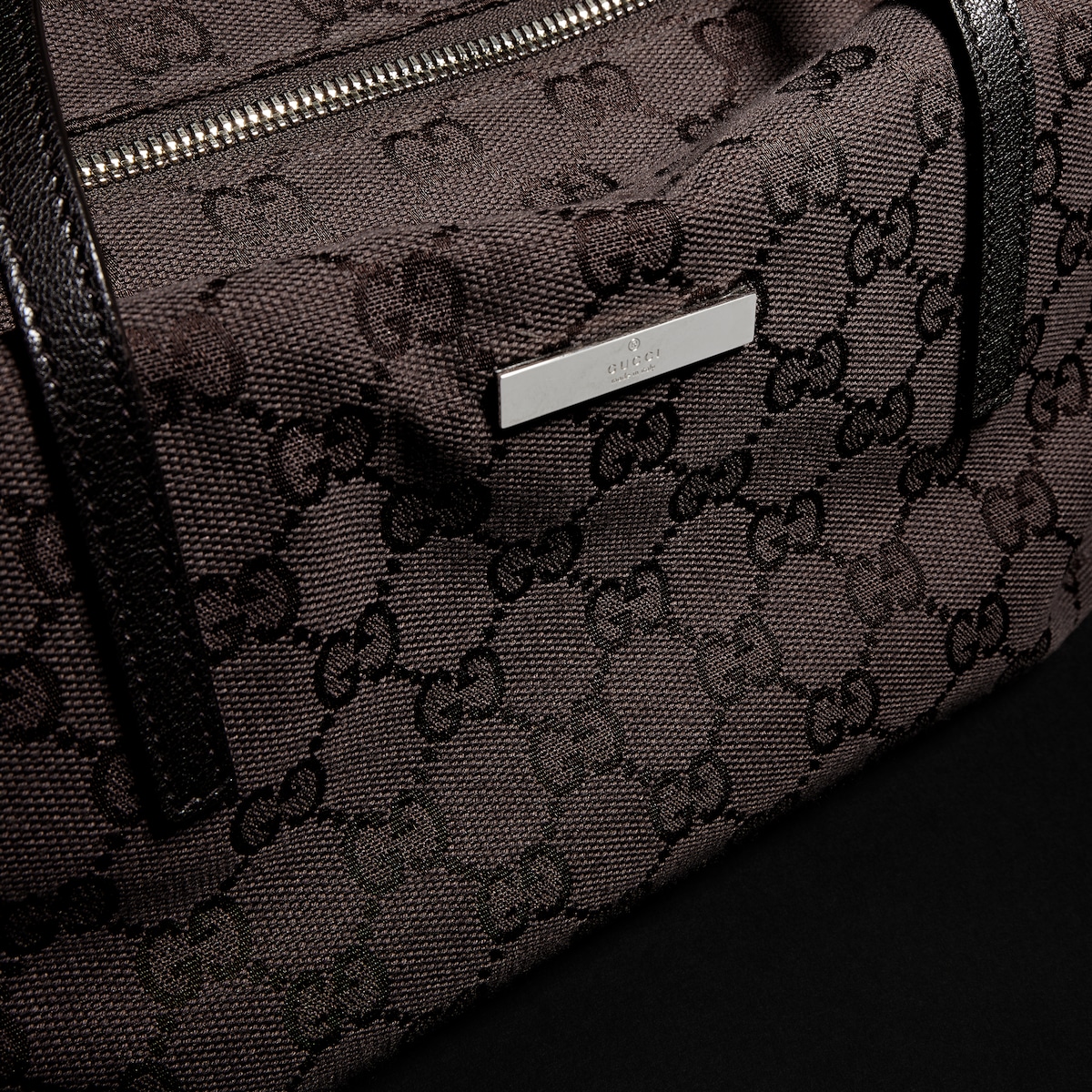 Gucci Melrose medium boston bag in dark brown GG canvas | GUCCI® US