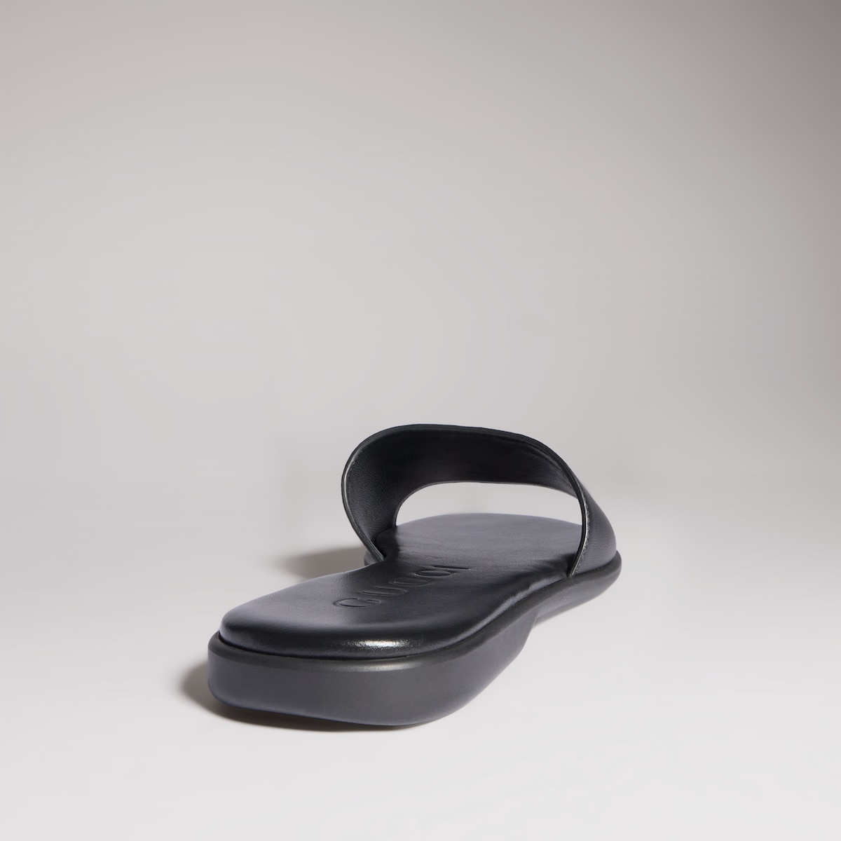 Women's slide sandal with Double G in black leather | GUCCI® ZA