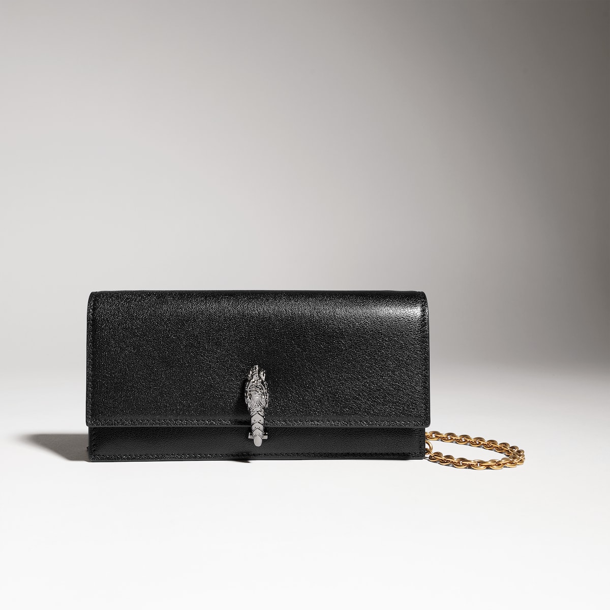 Dionysus wallet on chain in black leather | GUCCI® US