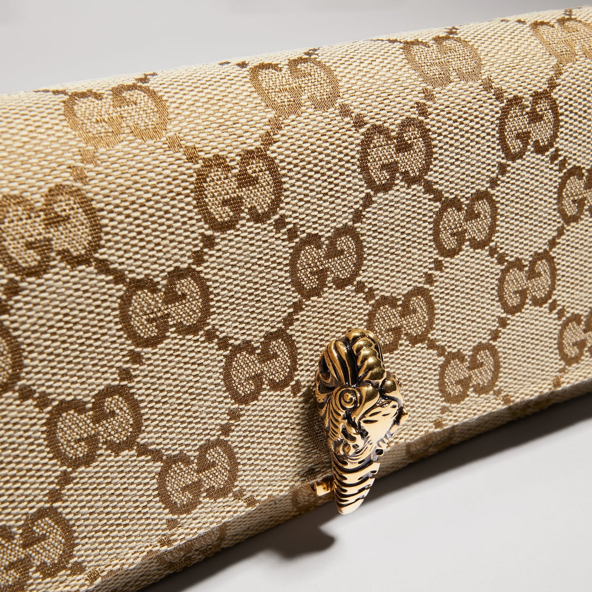 Dionysus wallet on chain in sand and brown GG canvas | GUCCI® SA