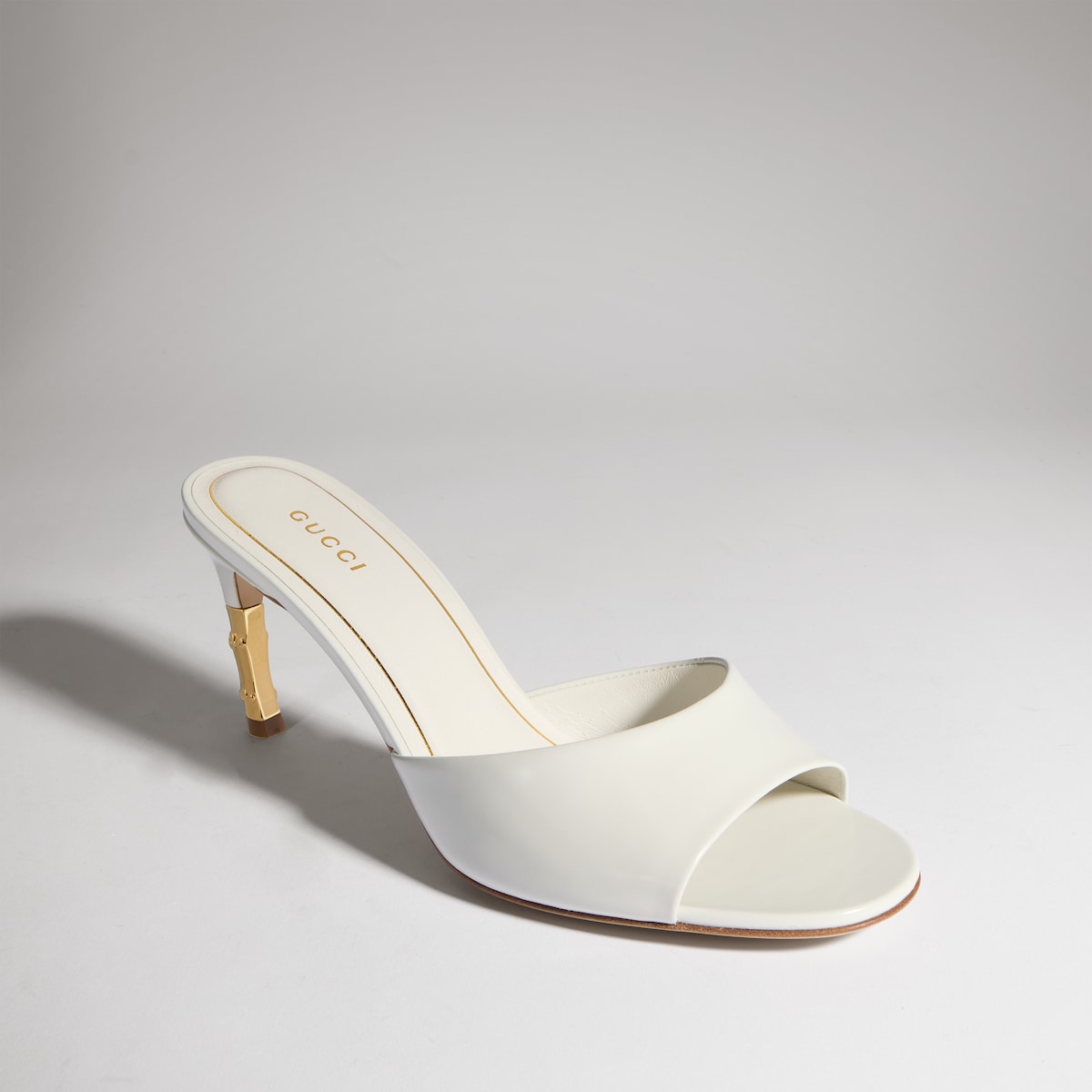 Women's Castello slide in white leather | GUCCI® US