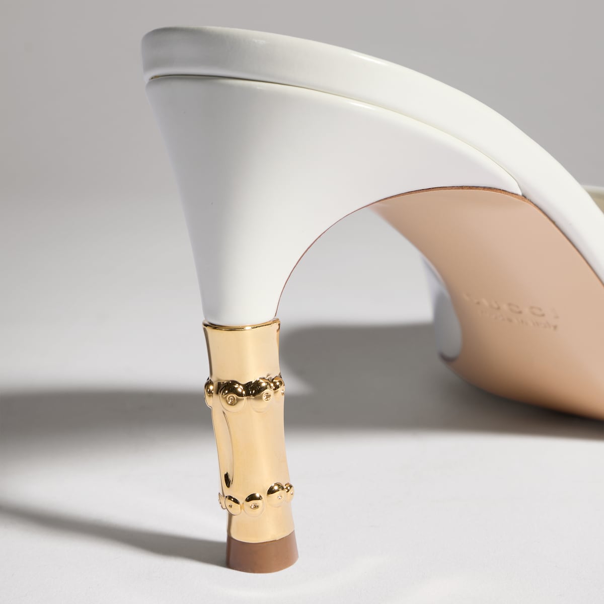 Women's Castello slide in white leather | GUCCI® CA