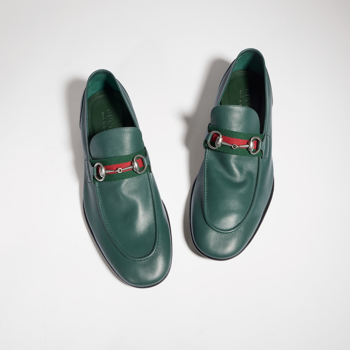 Men's Gucci Como loafer in green leather | GUCCI® UK